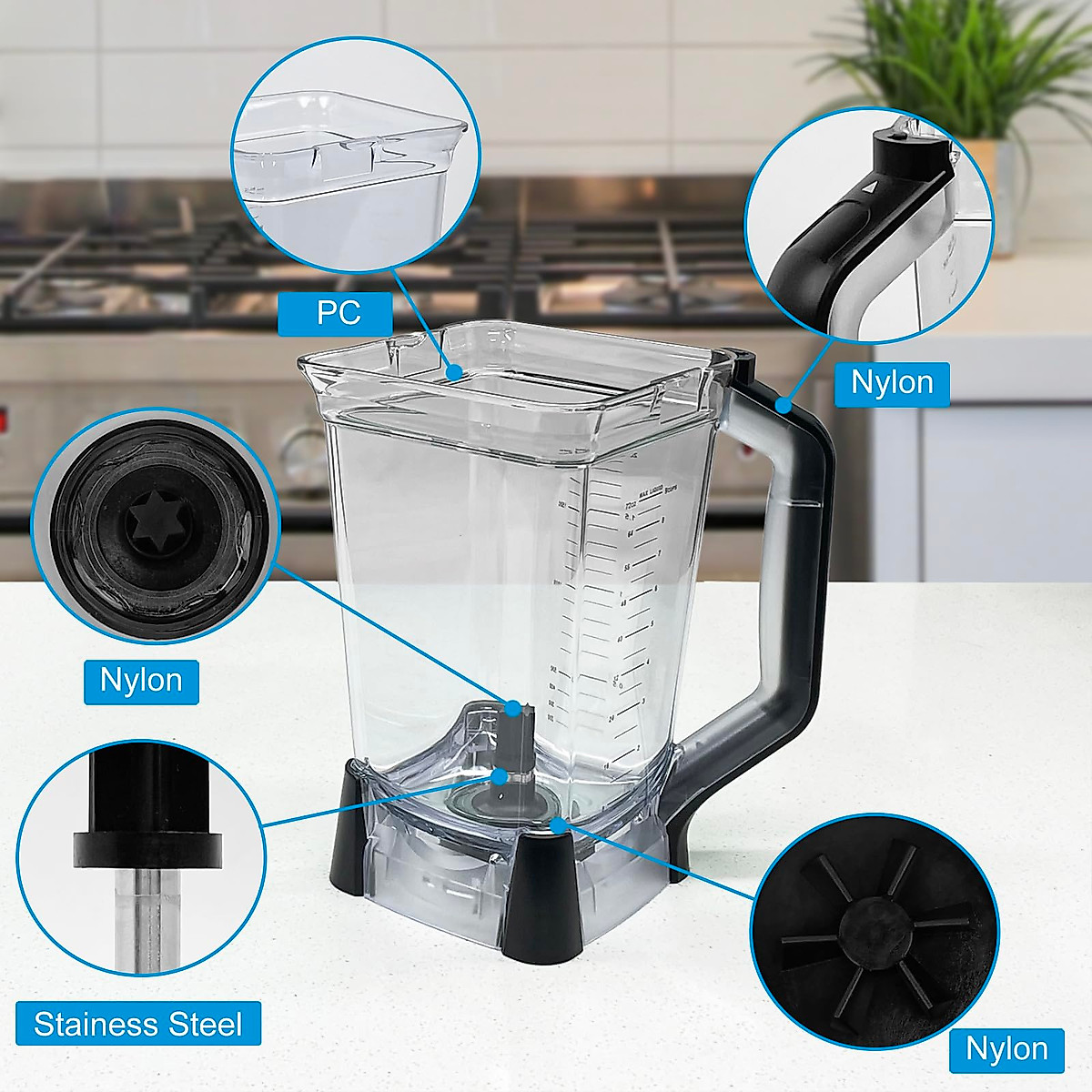 Blender Parts for Ninja 72 oz (9 Cups) XL Pitcher BL610 BL710