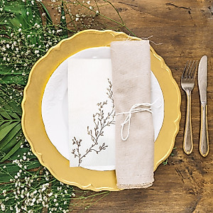 R-kay Gold Napkins 6.5 by 6.5, Luxury 3 Ply Wedding Napkins - 40 Pack Large Ultra Soft Party Napkins - Napkins Disposable Decorative For Cocktails Weddings And Upscale Dinner