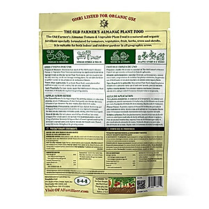 The Old Farmer's Almanac Organic Tomato & Vegetable Plant Food Fertilizer (Covers 250 Sq Ft - 2.25 Lbs)