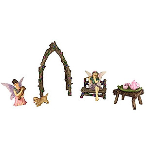 Musical Sisters Fairy Garden Set: 7 Pieces Miniature Fairy Garden Accessory