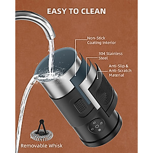 4 in 1 Electric Milk Frother and Steamer, Milk Warm Frother for Hot Chocolate, Latte, Cappuccino, Stainless Steel Automatic Hot Cold Foamer-Coffee Steamer Foam Maker