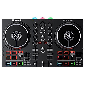 Numark Party Mix II - DJ Controller with Party Lights, DJ Set with 2 Decks, DJ Mixer, Audio Interface and USB Connectivity + Serato DJ Lite