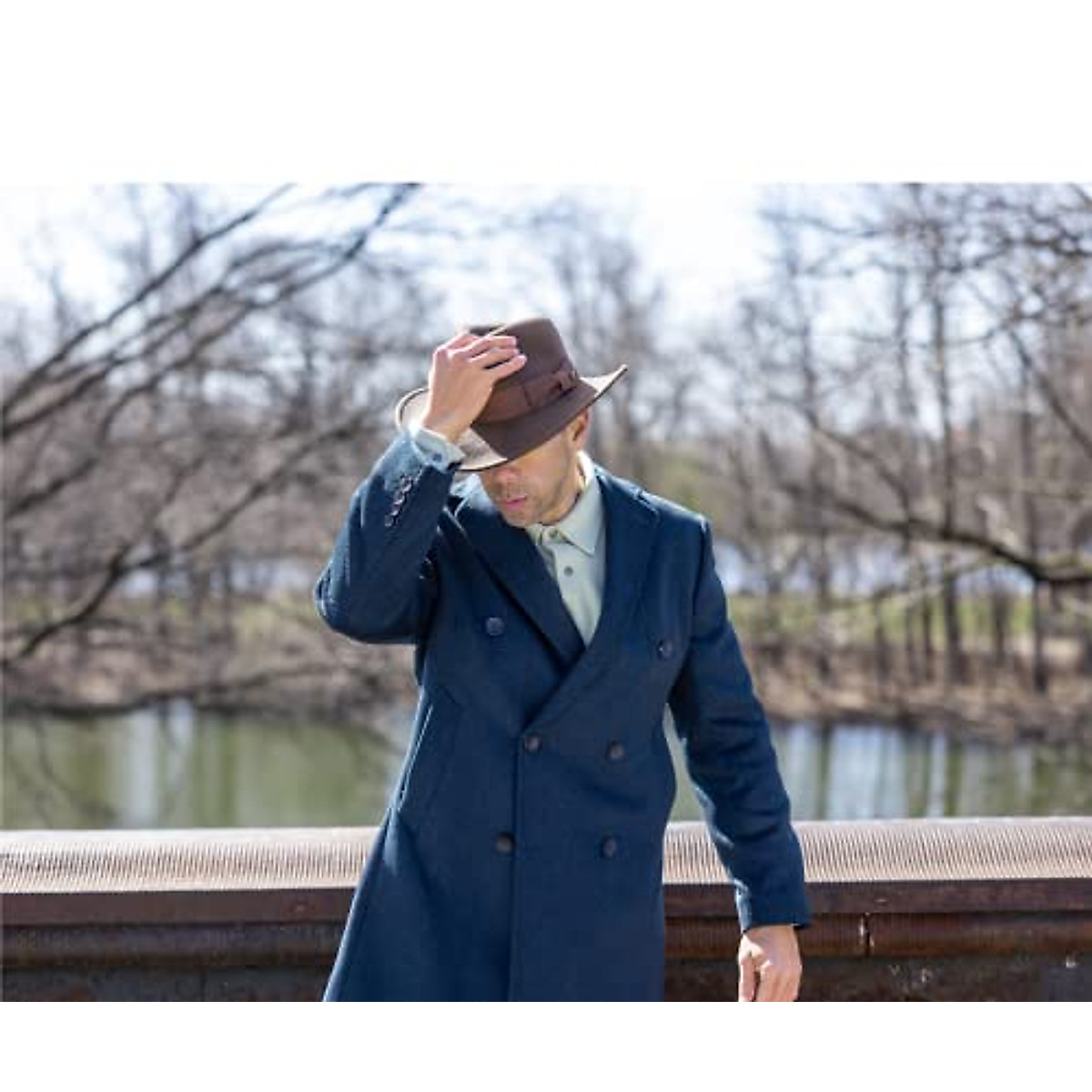 Indiana Jones Men's Crushable Wool Felt Fedora Hat, Brown, X-Large