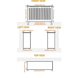 Fichman Furniture Unpainted Radiator Cover Kit, 42" L x 28" H (12" Depth)