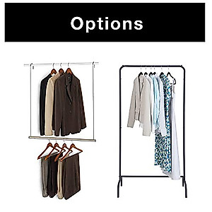 Smart Design Closet Doubler w/Hook Arms - Steel Metal - Suits, Pants, Clothing Storage - Home Organization (30 x 34 Inch) [Chrome]