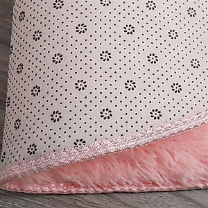 BESTORI Fluffy Rugs for Bedroom Round Shag Cute Area Rug Non-Slip Soft Shaggy Circle Carpet for Entryway Bedroom Bedside Kitchen Hallway Living Room Burgundy, 31.5 in