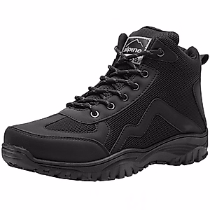 Alpine Swiss Brent Mens Hiking Boots Comfortable Mid Ankle Outdoor Walking Shoes Black M US 10