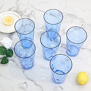JGIRL unbreakable Plastic Drinking Glasses [Set of 6] Shatterproof Drinking Cups, reusable Drinking Tumblers, Plastic glass cup, Drinking cup, Dishwasher Safe (16 Ounces)
