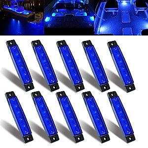 WIMACT Marine Boat Lights, 12V Waterproof Boat Interior Navigation Light Boat Deck Courtesy Cockpit Lighting for Pontoon Yacht Sailboat Kayak(10Pack)(Blue)