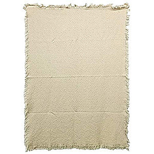 Pure Country Weavers Brittany Natural Blanket - Gift Tapestry Throw Woven from Cotton - Made in The USA (69x48)