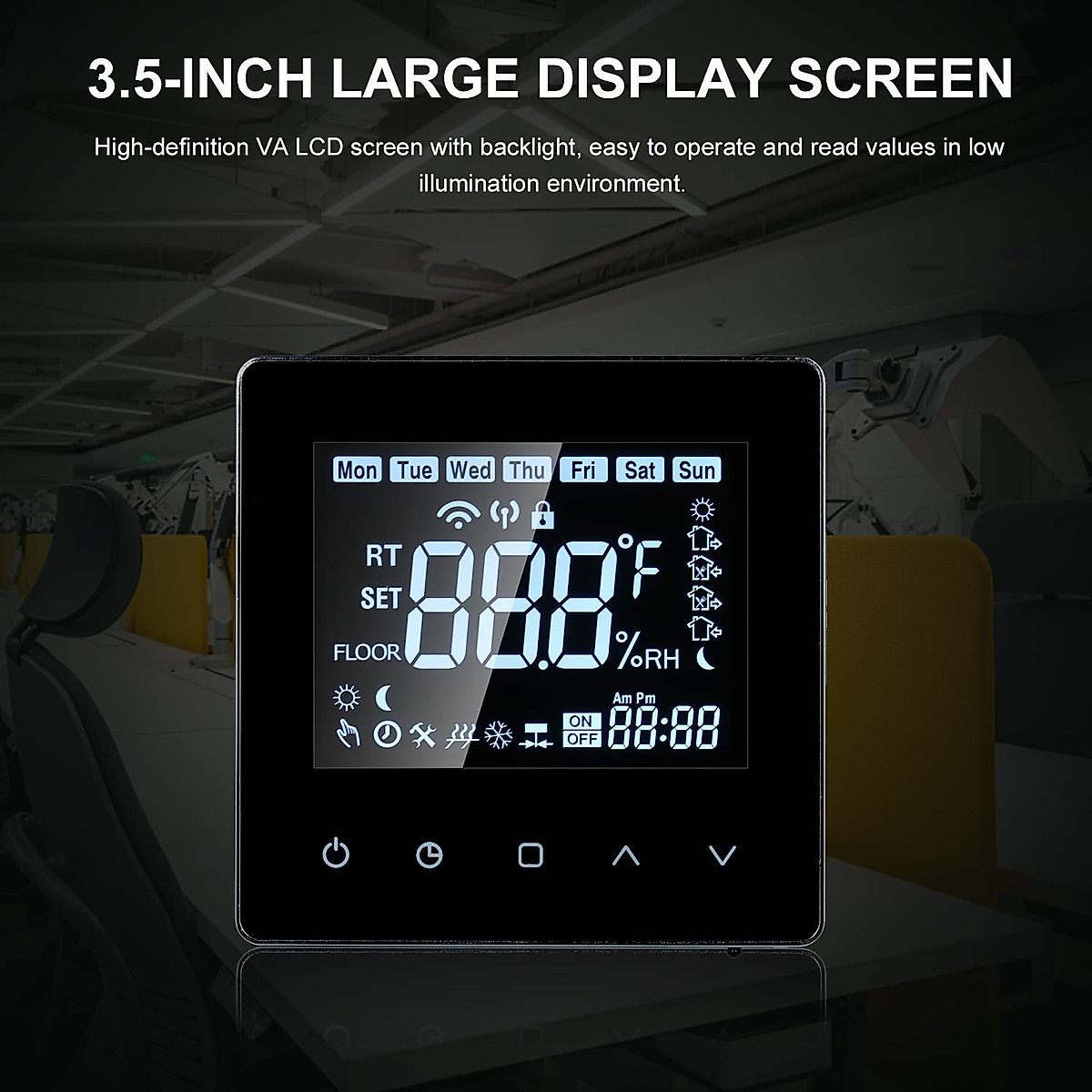 Smart Thermostat, Alexa Thermostats for home, LCD Touch-screen Programmable Thermostat with Water Heating, 3A Digital Temperature Controller for Home School Office Hotel