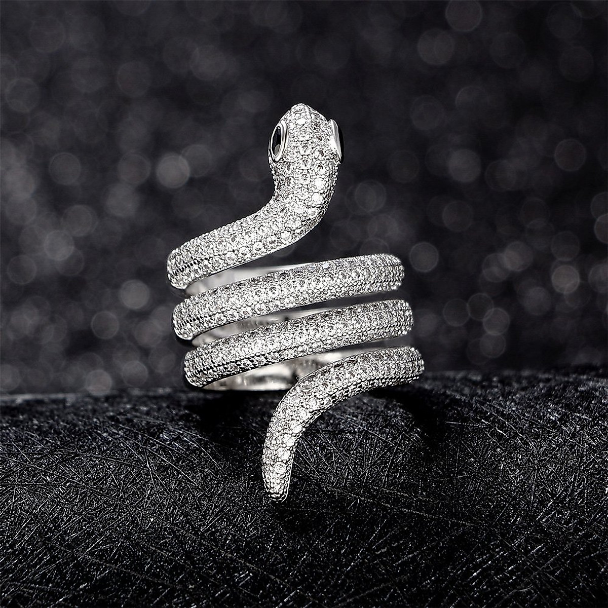 Kemstone Original Silver Plated Snake Ring Jewelry, Size9