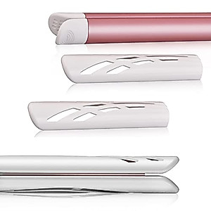 ABHI 2 in 1 Ionic Hairstyling Flat Irons & Hair Curler with Dual-Layer 200°C Constant Temperature Travel Straightening Styler 28mm/22mm Straight and Curl Hair Iron Straightener - White