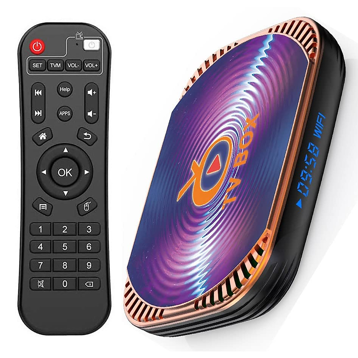 Android 11.0 TV Box 4GB RAM 64GB ROM TV Box MXIII X4 Amlogic S905X4 64-bit Quad Core with Dual Wi-Fi 2.4G/5.0G, BT 4.0/ 3D Ultra HD 8K/ H.265/ 1000M LAN/ USB 3.0 Smart TV Box