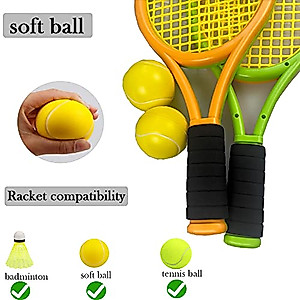 AIDIER Tennis Racket Set for Children,1Pair Plastic Racquet with Bag and 2 Tennis Ball for Children Tennis Racquets Gift Set Outdoor Indoor Sports Tennis Game for Toddler Children Over 2 Year