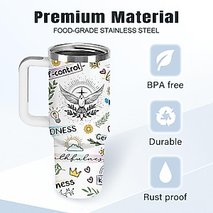 HYMONA Christian Tumblers for Women 40Oz, Galatians 5:22-23, Scripture Mug, Bible Verse Gifts, Inspirational Spiritual Gifts for Women, Religious Gifts for Women