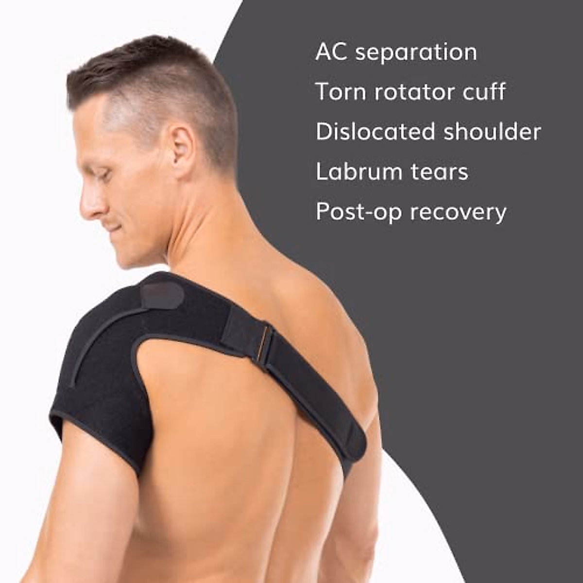 BraceAbility Shoulder Support Brace - Compression Copper Arm Immobilizer Sleeve for Rotator Cuff or Labrum Tears, Bursitis Pain, Impingement, SLAP Injury, Dislocated Recovery for Men and Women (L/XL)