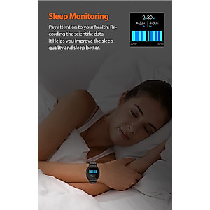 Smart Watches for Men Activity Fitness Tracker with Bluetooth Call Heart Rate Blood Pressure Blood Oxygen Sleep Monitor IP67 Waterproof 1.54" Touch Screen Smart Watch for iOS Android (Black)