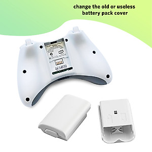 Battery Pack Cover for Xbox 360, Replacement Battery Pack Cover Shell Repair Part Compatible with Xbox 360 Wireless Controller(4 Pack, Black, White)