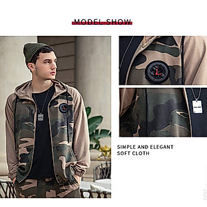 MANLUODANNI Men's Hooded Athletic Tracksuit Casual Full Zip Jogging Sweatsuits, TZ57 Khaki-L