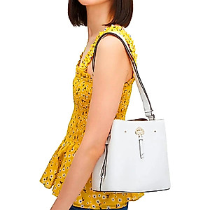Kate Spade Marti Small Bucket Shoulder Tote Bag White Dove Leather WKRU7063