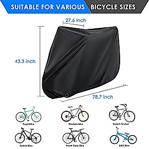 Asika Bike Cover, Outdoor Waterproof Bicycle Cover with Lock Hole, Rain Sun UV Dust Wind Snow Proof Bike Storage for Mountain Bike