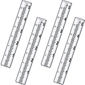 Frienda 4 Pieces Capacity Rain Gauge Glass Tube Replacement Rainfall Test Tube with Scale for Yard Garden Outdoor Home (4, 5 Inch)