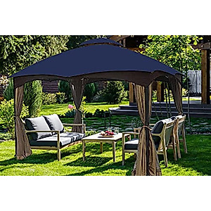 SCOCANOPY Replacement Canopy Top for The Lowe's Gazebo Model #GF-12S004B-1 / GF-12S004BTO (Navy Blue)