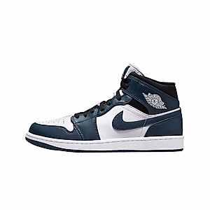 Nike Men's Air Jordan 1 Mid Sneaker, Armory Navy/White/Black, 11