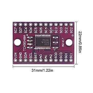 AITRIP 12PCS TCA9548A I2C IIC Multiplexer Breakout Board Module 8 Channel Expansion Development Board for Arduino
