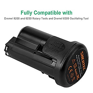 Shentec 12V Battery Compatible with Dremel B812-02 B812-03, Works with Dremel 8200 8220 8300 12V Rotary Oscillating Power Tools, Li-ion