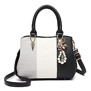 MISS LULU Fashion Shoulder Bags for Women Ladies Handbag Tote Bags Classic Crossbody Bag Satchel Purse Top Handle Bag Black