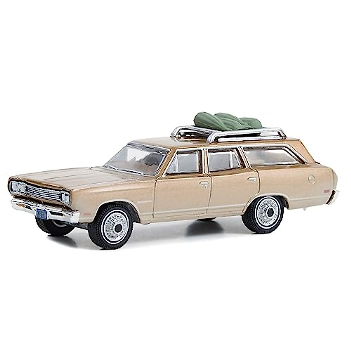 1969 Plymouth Satellite Station Wagon Gold with Rooftop Camping Equipment Dirty Version The Brady Bunch 1969-1974 TV Series Hollywood Series Release 39 1/64 Diecast Model Car by Greenlight 44990A
