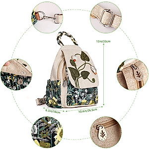 AULUDA Girl's Convertible Sling Bag, Hand Craft Artisan Purse, Beautiful Canvas Premium Casual Day Mini Backpack for Women (Green Marsh)