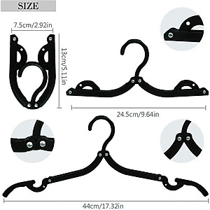 36 Pcs Travel Hangers - Cruise Ship Essentials Portable Folding Clothes Hangers Travel Accessories Foldable Clothes Drying Rack for Travel (Black)