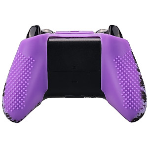 9CDeer 1 Piece of Studded Customize Digital Camo Silicone Cover Skin Sleeve Case 8 Thumb Grips for Xbox One/S/X Controller Purple Compatible with Official Stereo Headset Adapte