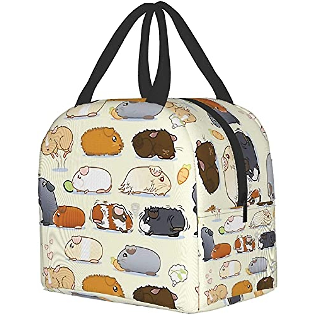 Xuhua Guinea Pig Parade Lunch Bag Boxes Tote Insulated Reusable,Lunch Bag Lunchbox Durable Waterproof Zipper Hangbag Portable for Boys Girls School Supplies