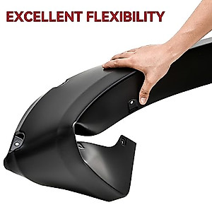 LEDKINGDOMUS Fender Flares Kit Compatible for 2004-2008 Ford F150 Styleside, 2006-2008 Lincoln Mark LT, Dura-Flex Material Smooth Black Finish Front Rear Wheels Pocket Rivet Style