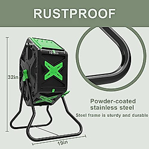 SQUEEZE master Light Weight Tumbling Compost Bin-Single Chamber Compost Tumbler 18.5 Gallon/70L