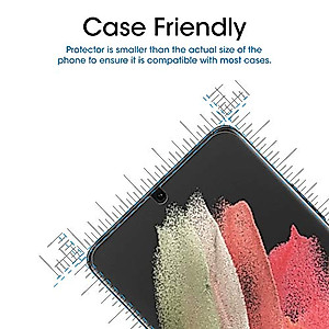 amFilm 3D Curved Screen Protector for Galaxy S21 Ultra 5G 6.8 Inch, Fully Compatible with UltraSonic Fingerprint Scanner, UV Gel Application, Tempered Glass, 2 Pack