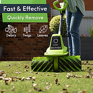 GreenSweep Reviver - Artificial Grass/Turf Power Sweeper Brush for Cleaning Artificial Lawns - Mains Power, Edge to Edge, Lightweight & Compact