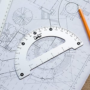 Mr. Pen– Metal Geometry Set, 4Pack, Metal Protractor, Aluminum Ruler, Metal Set Square, Triangle Ruler, Drafting Triangles, Triangle Ruler, Protractor Metal, Drafting Set, Geometry Kit, Drafting Ruler