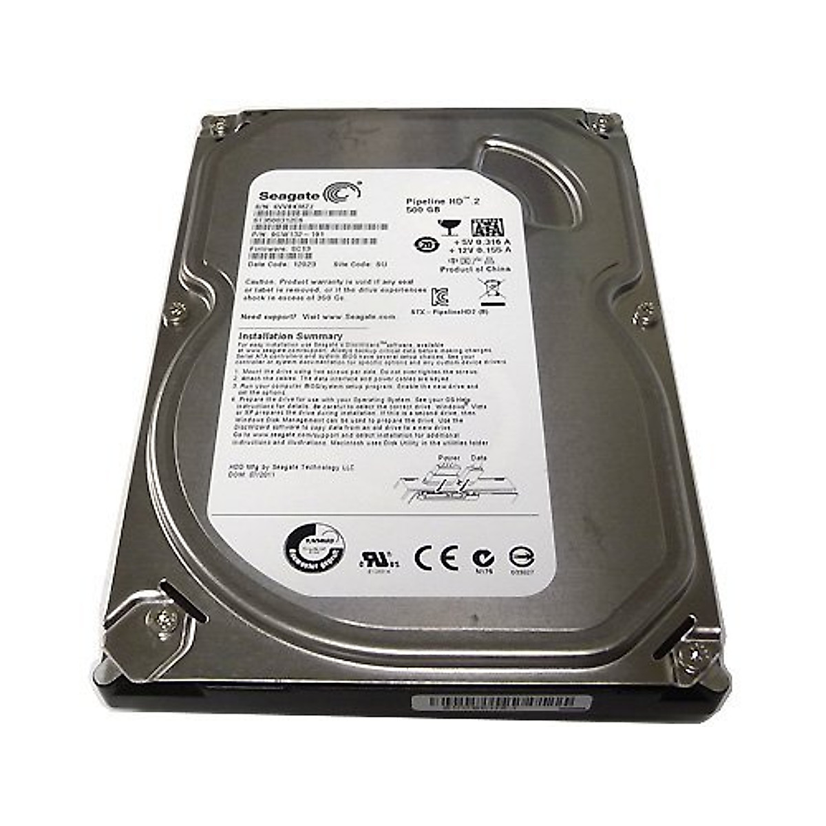 Seagate Pipeline HD ST3500312CS 500GB 5900RPM 8MB Cache SATA II 3.0Gb/s 3.5in Internal Hard Drive (PC, RAID, NAS, CCTV DVR) [Renewed] -w/1 Year Warrany