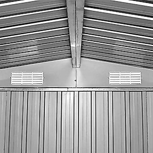 Garden Storage Unit Gray Metal Patio Outdoor Garden Shed Bike BoxTools