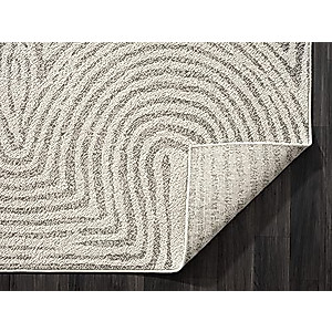 Abani Large Area Rug - Farmhouse Rugs, Stain and Shedding Resistant Large Area Rugs for Living Room, Brown Beige African Pattern ​Dining Room Rug, Rectangle Large Rugs 7'9" x 10'2"