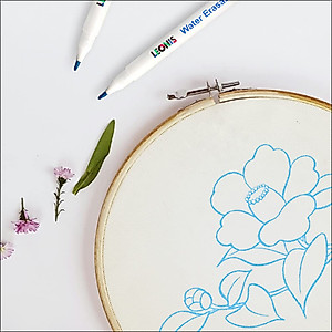 LEONIS Water Erasable Fabric Marking Pen Blue 5 Count Pack [ 78008 ]