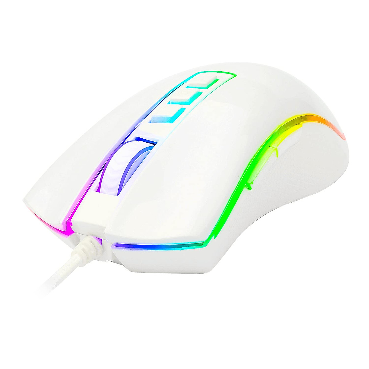 Redragon Snake Gaming Mouse, RGB, 7 Buttons, 10000DPI, Lunar White