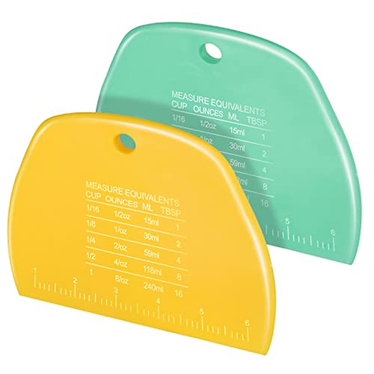 Teenitor 2 Pieces Dough Scraper Food safe Plastic Dough Cutter Bench Scraper,Cutter Multipurpose Food Scrapers for Dough, Cake, Bread