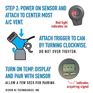 Mr. Freeze Car Air Conditioner Synthetic R134A Refrigerant, AC Recharge Kit with Hose and Wireless Digital Temperature Sensor, 14 Oz