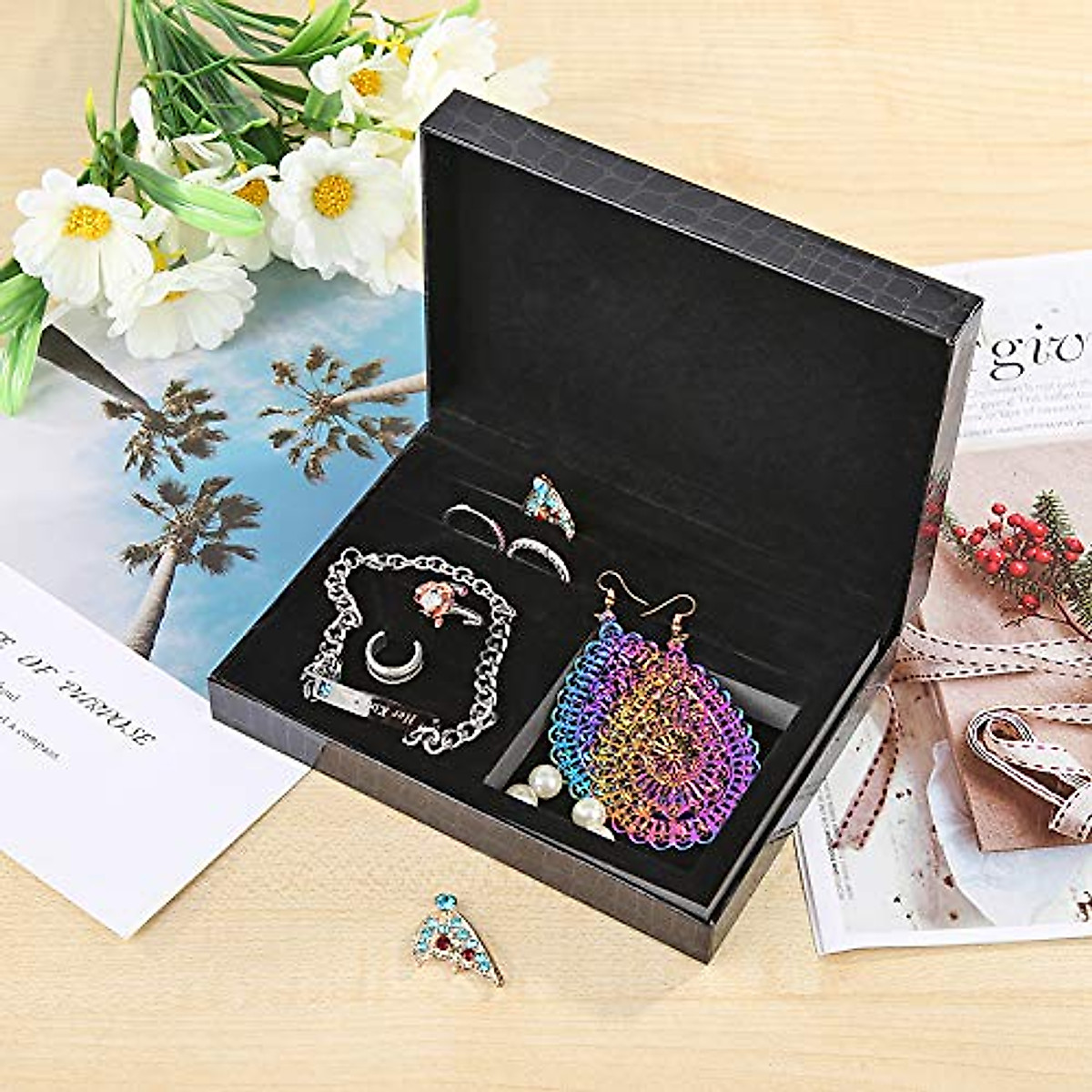 LUSandy DIY 5D Dragonfly Diamond Painting Jewelry Box Kits for Adults Kids, Special Shaped Crystal Rhinestone Diamond Art Jewelry Case Storage Organizer PU Leather Rings Necklace Bracelet Storage Box